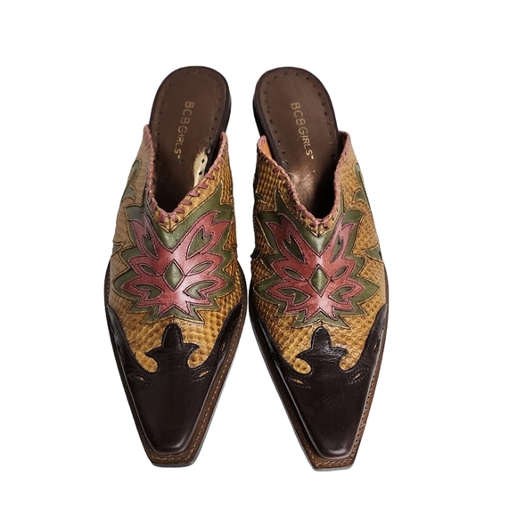 BCBG | Shoes | Bcbg Western Mule Laser Cut Cowgirl Boots | Poshmark